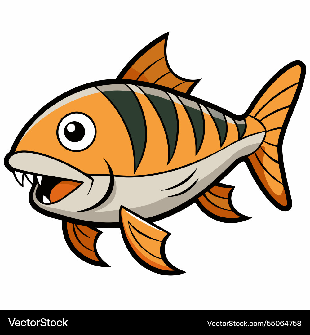 Tigerfish isolated flat on white background Vector Image