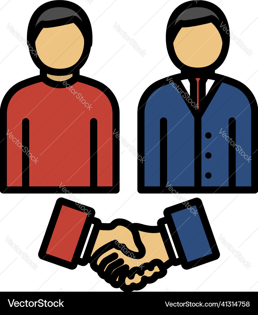 Two man making deal icon Royalty Free Vector Image