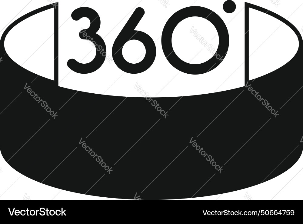360 degree tour icon simple video arrow Royalty Free Vector