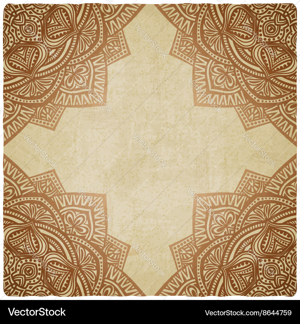Brown corner pattern grunge paper background Vector Image