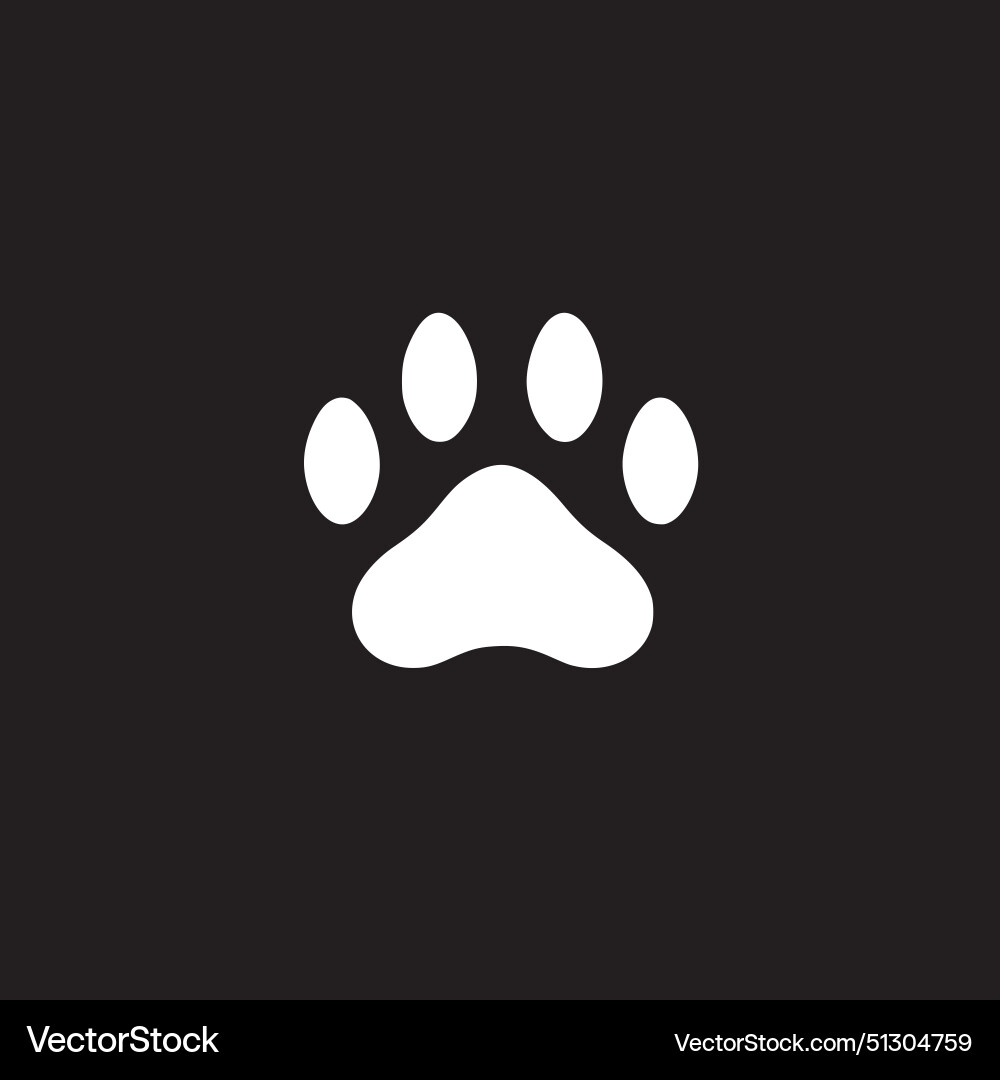 Dog paw - minimalist and flat logo Royalty Free Vector Image