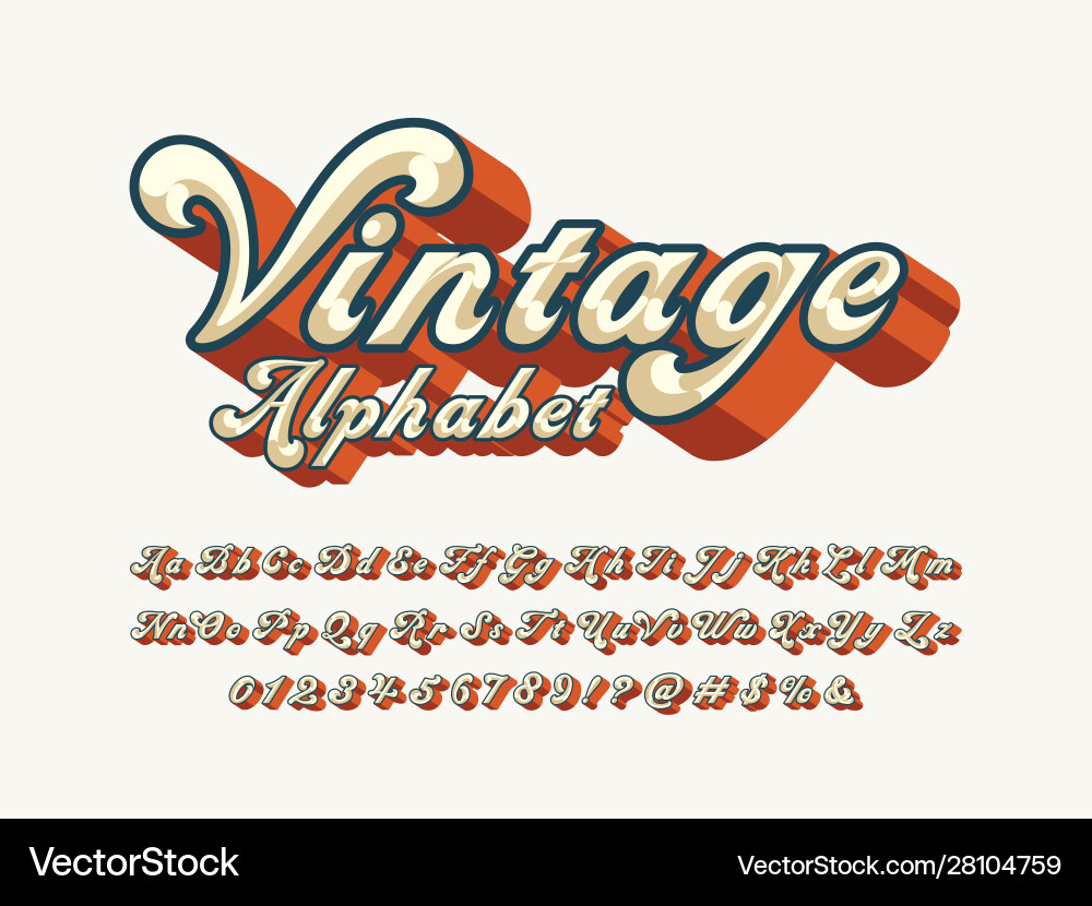 Groovy font Royalty Free Vector Image - VectorStock