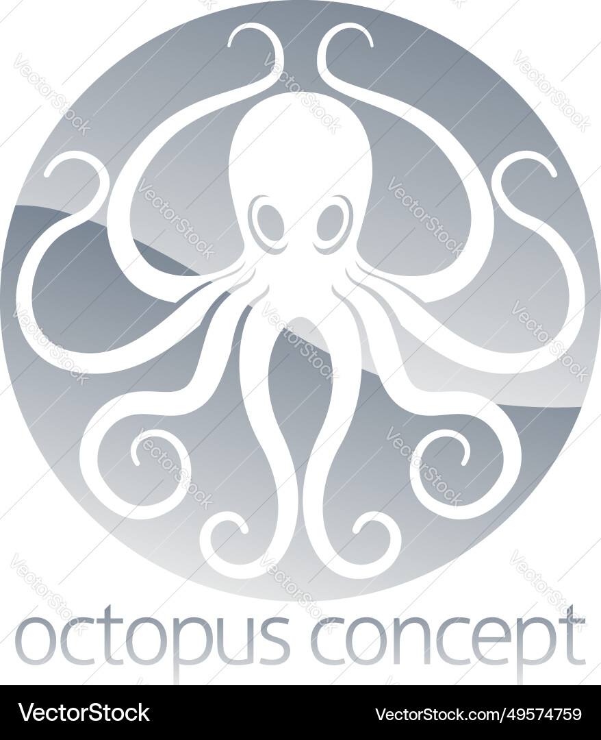 Octopus circle concept design Royalty Free Vector Image
