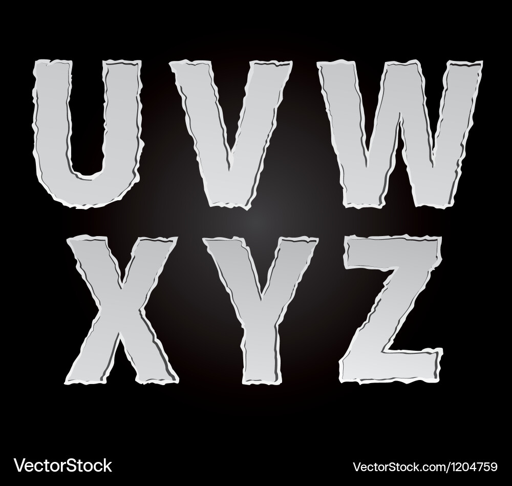 Paper alphabet part 4 Royalty Free Vector Image