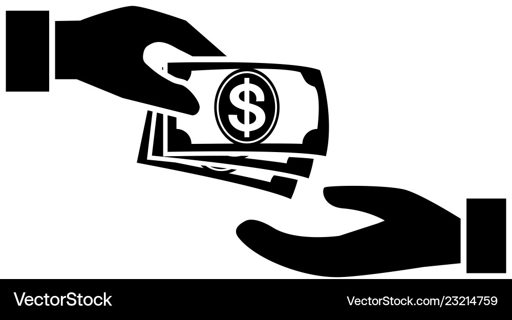 Receiving money banknotes stack icon Royalty Free Vector