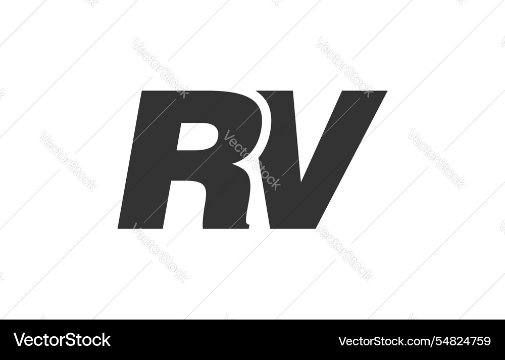 Rv techno editable font logo for corporate Vector Image