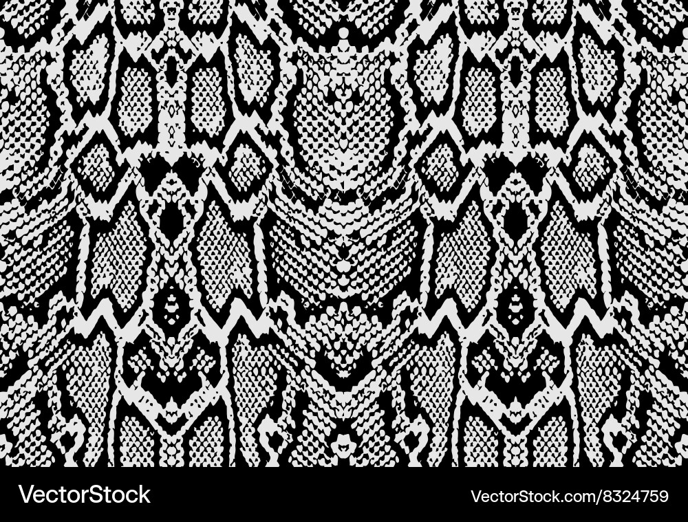 Snake python skin texture seamless pattern black Vector Image