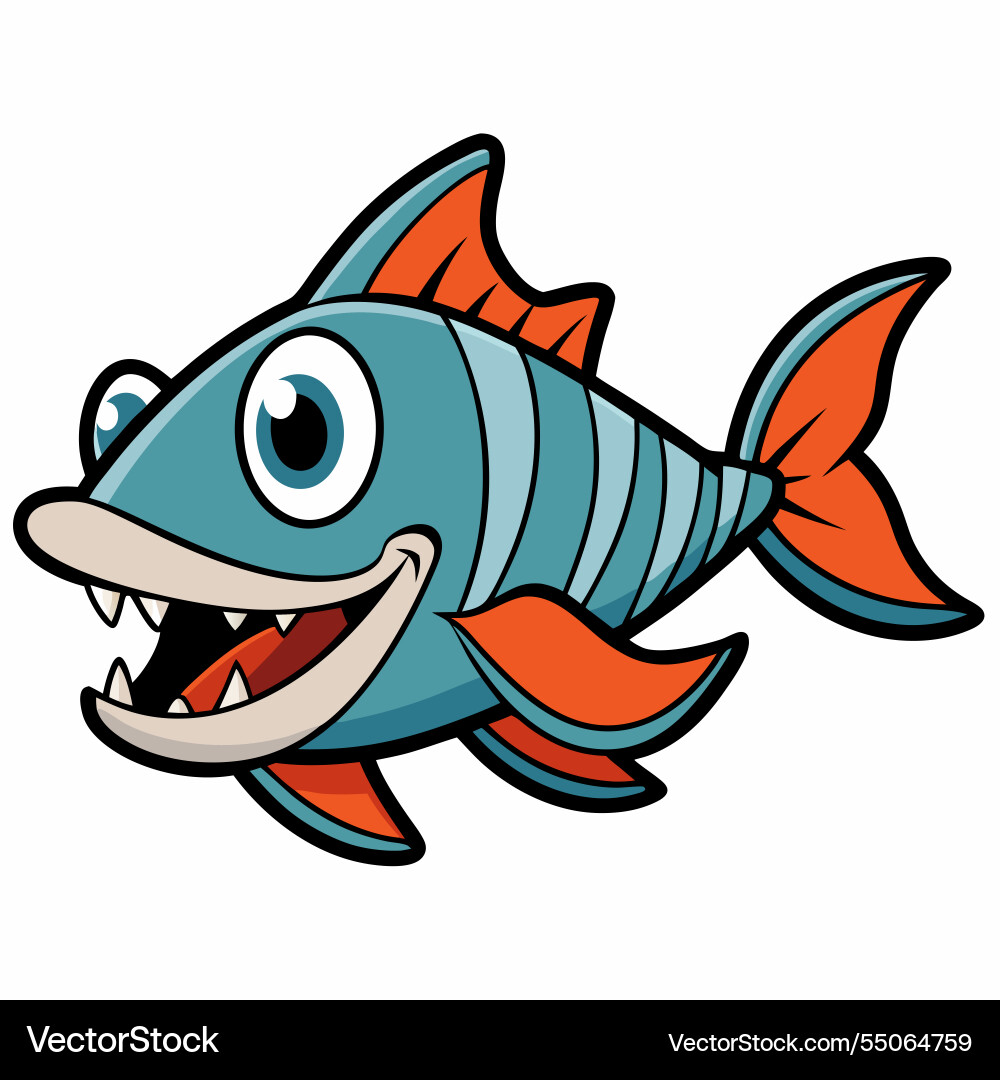 Tigerfish isolated flat on white background Vector Image