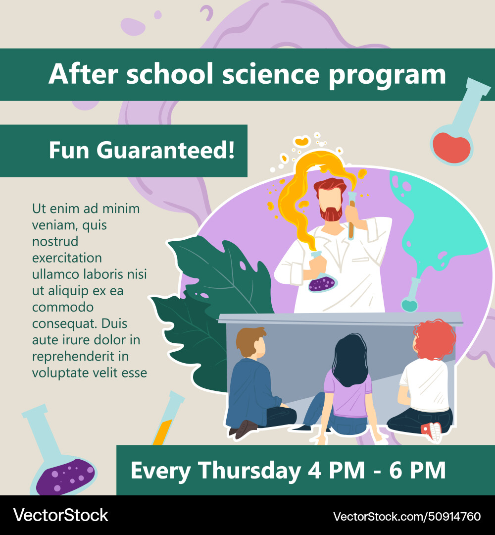 After school science programs fun guaranteed Vector Image
