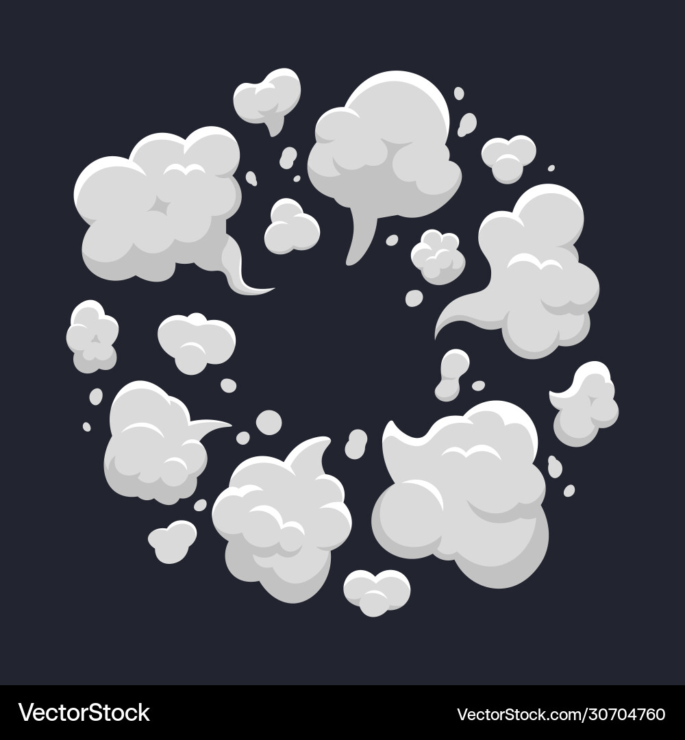 Cartoon dust cloud comic explosion Royalty Free Vector Image