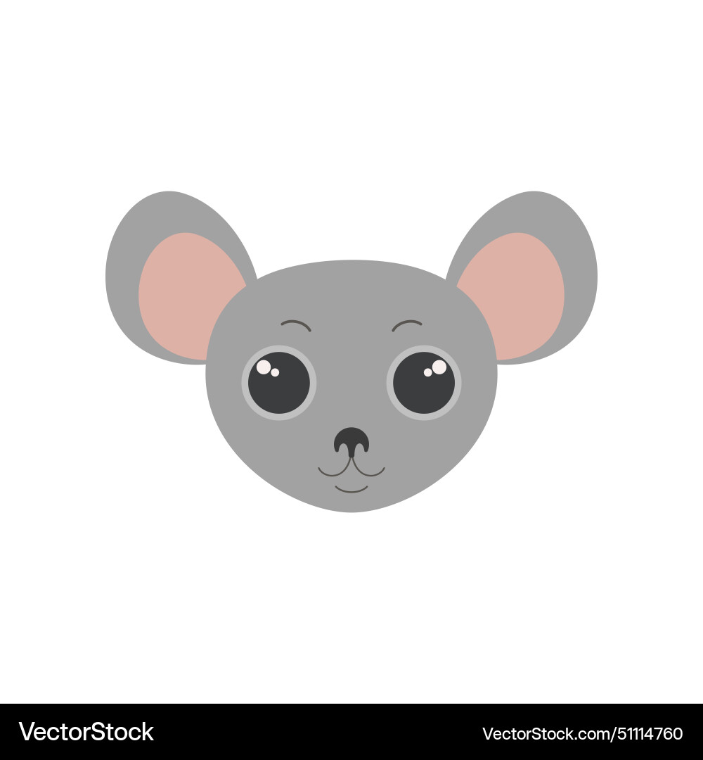Cute mouse face grey mice or rat portrait comic Vector Image