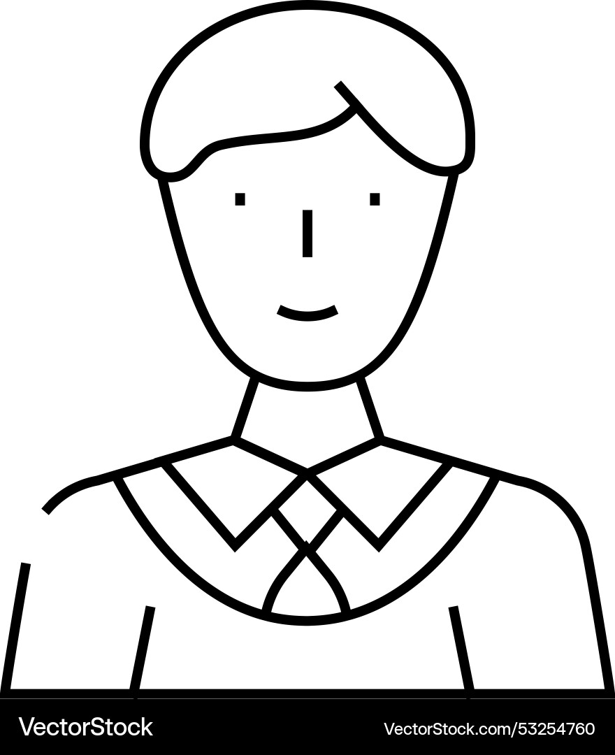 Diligent family man line icon Royalty Free Vector Image