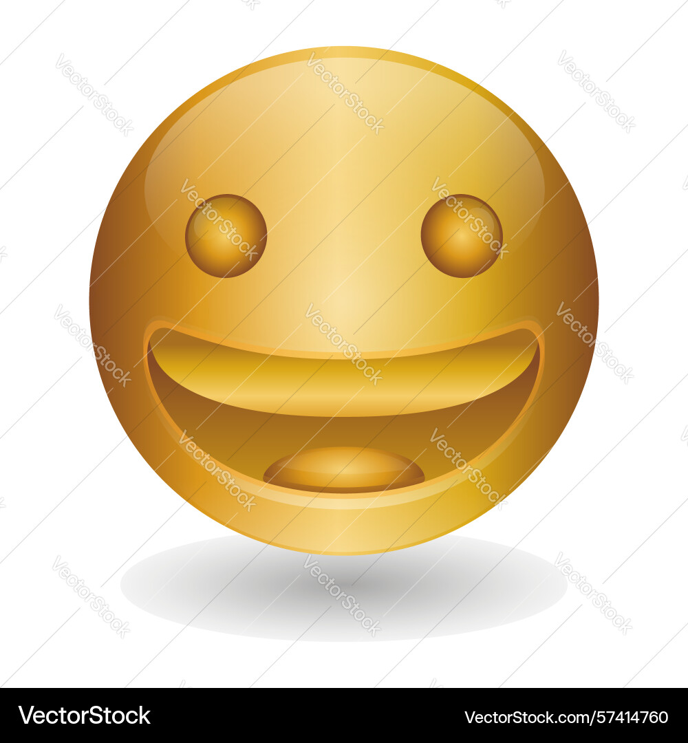 Gold emoji icon Royalty Free Vector Image - VectorStock