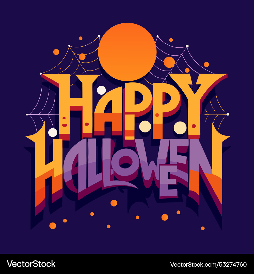 Happy halloween text design Royalty Free Vector Image