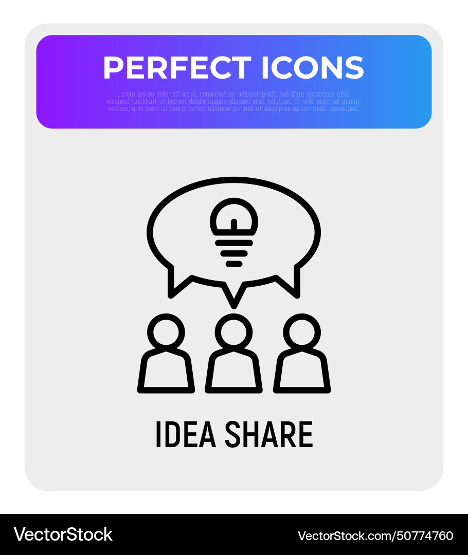 Idea sharing flat icon group of people Royalty Free Vector