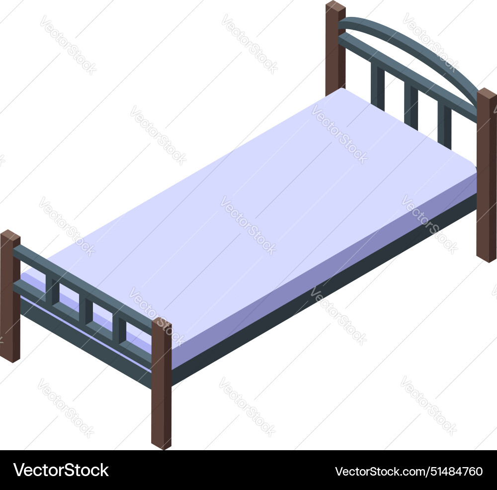 Isometric of single bed Royalty Free Vector Image