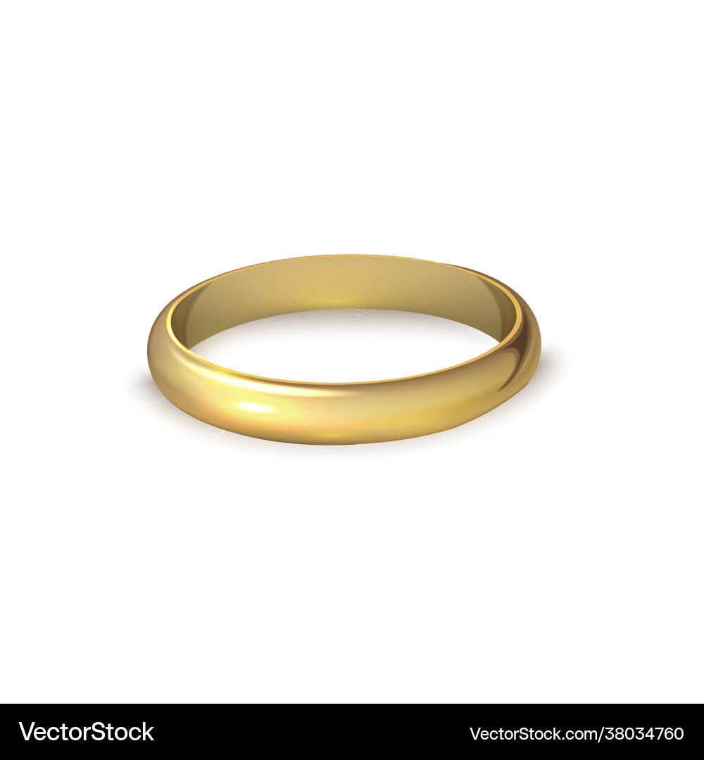 Realistic gold wedding ring isolated on white Vector Image