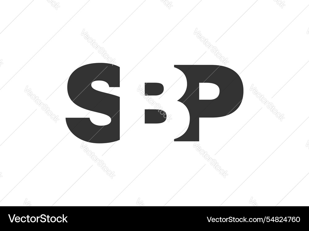 Sbp logo design initial letter s b p bold font Vector Image