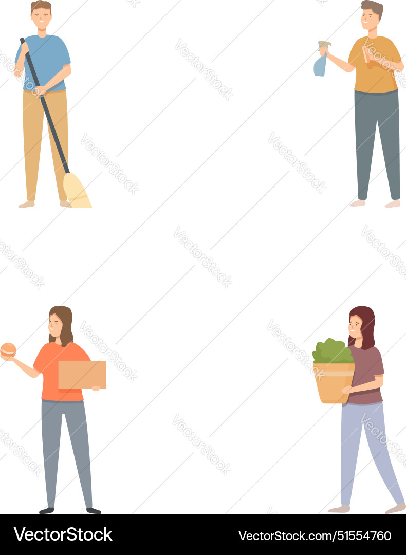 Set of daily activities Royalty Free Vector Image