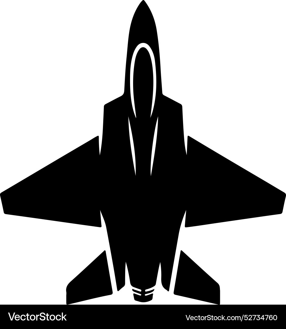 Simple fighter jet silhouette design style Vector Image