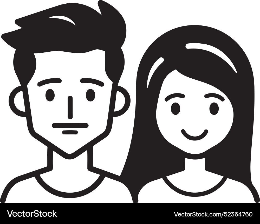Symbolic love stories couple affection Royalty Free Vector