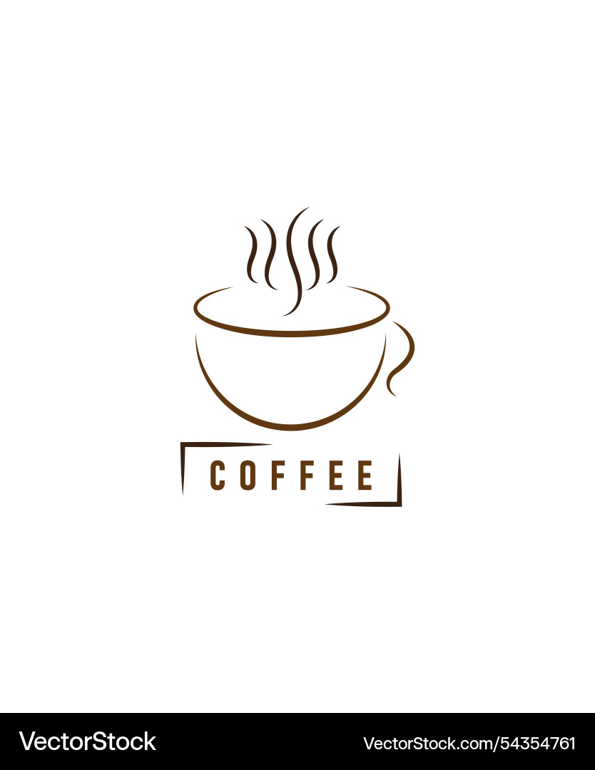 A cup of coffee logo design Royalty Free Vector Image