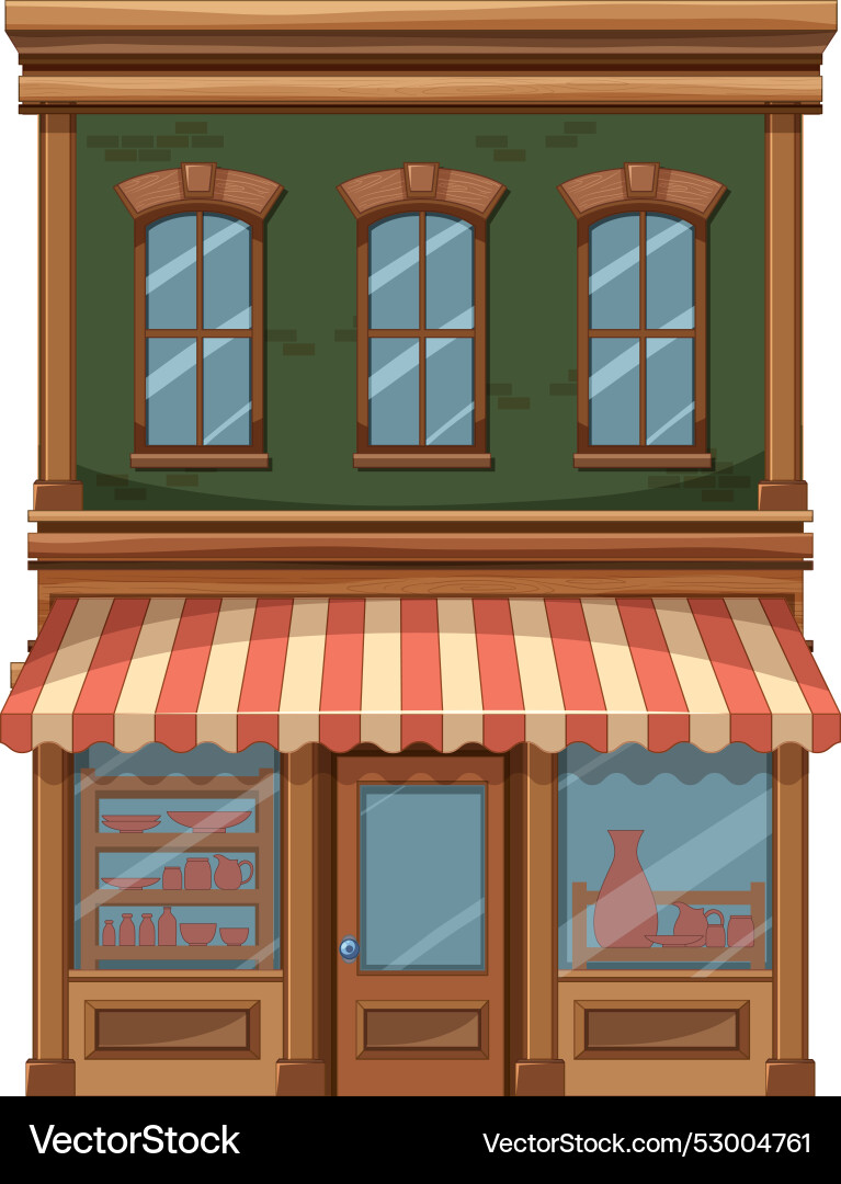 A quaint two-story shop Royalty Free Vector Image