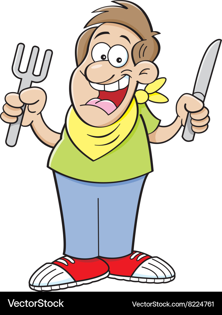 Cartoon hungry man Royalty Free Vector Image - VectorStock