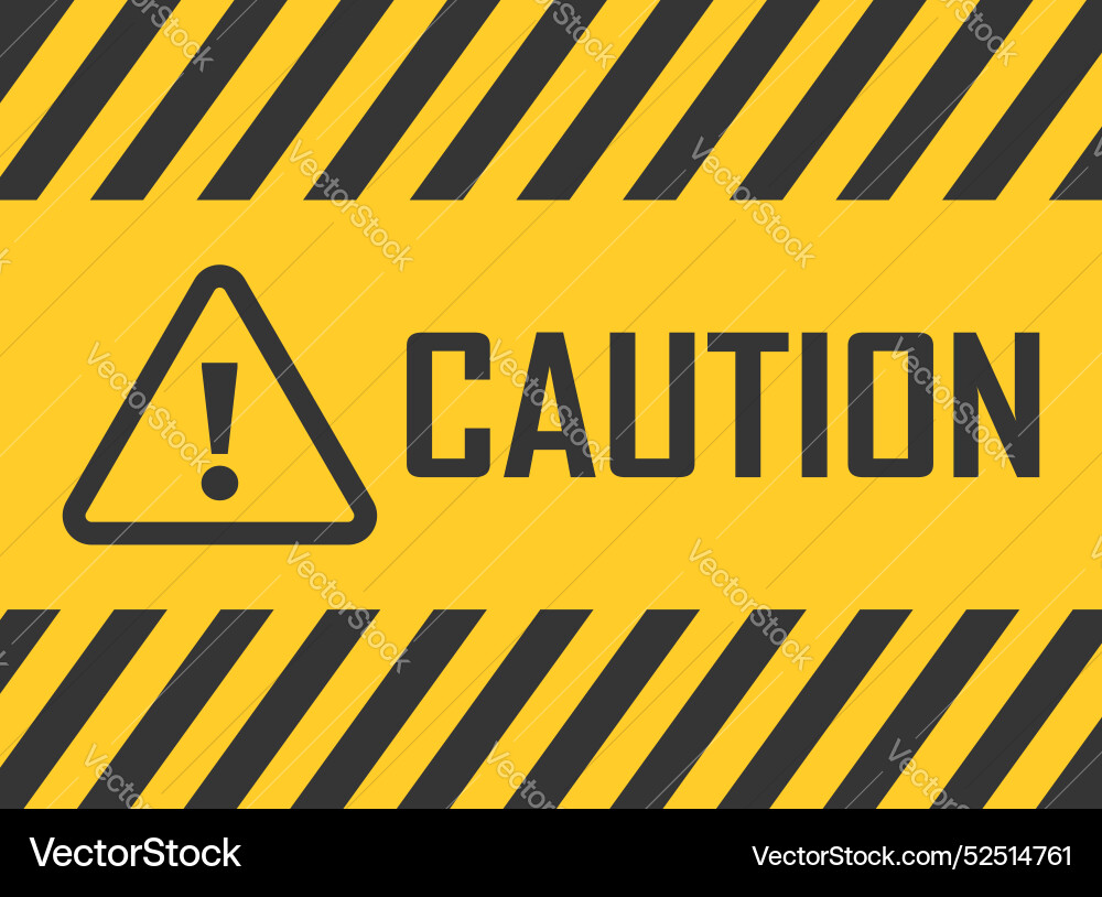 Caution warning icon in flat style stop Royalty Free Vector