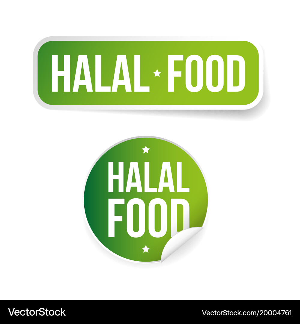 Halal food label sign Royalty Free Vector Image