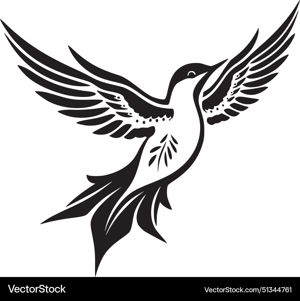 Hummingbird - minimalist and simple silhouette Vector Image