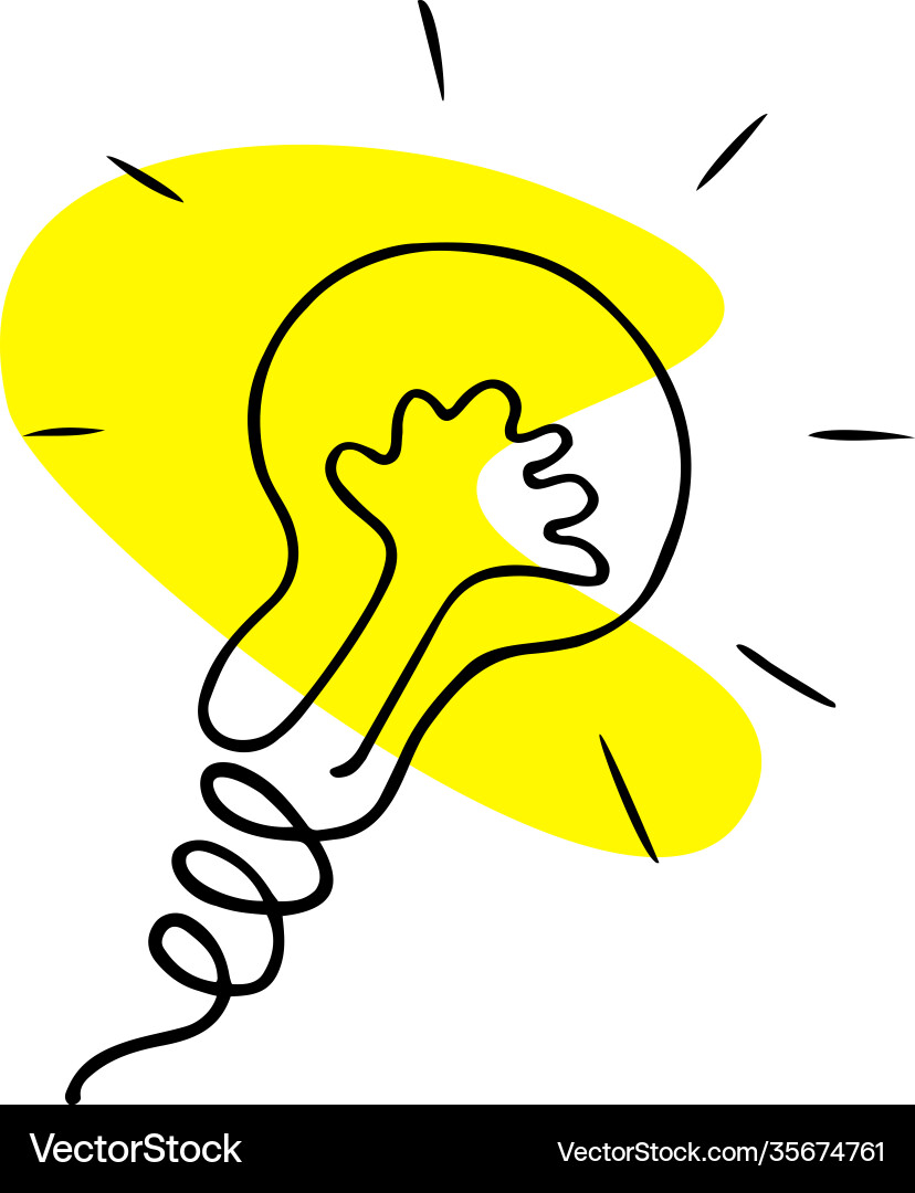 Light bulb flat icon Royalty Free Vector Image