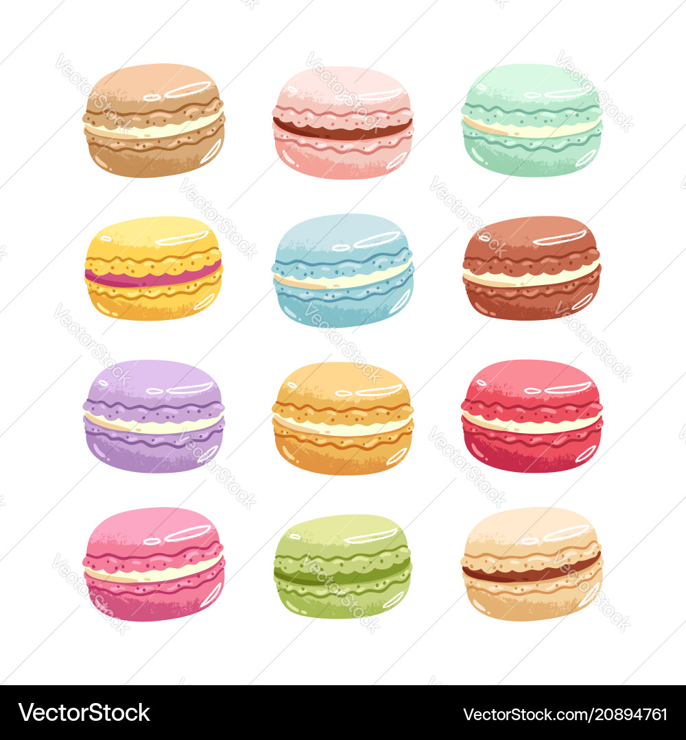 Macarons set Royalty Free Vector Image - VectorStock