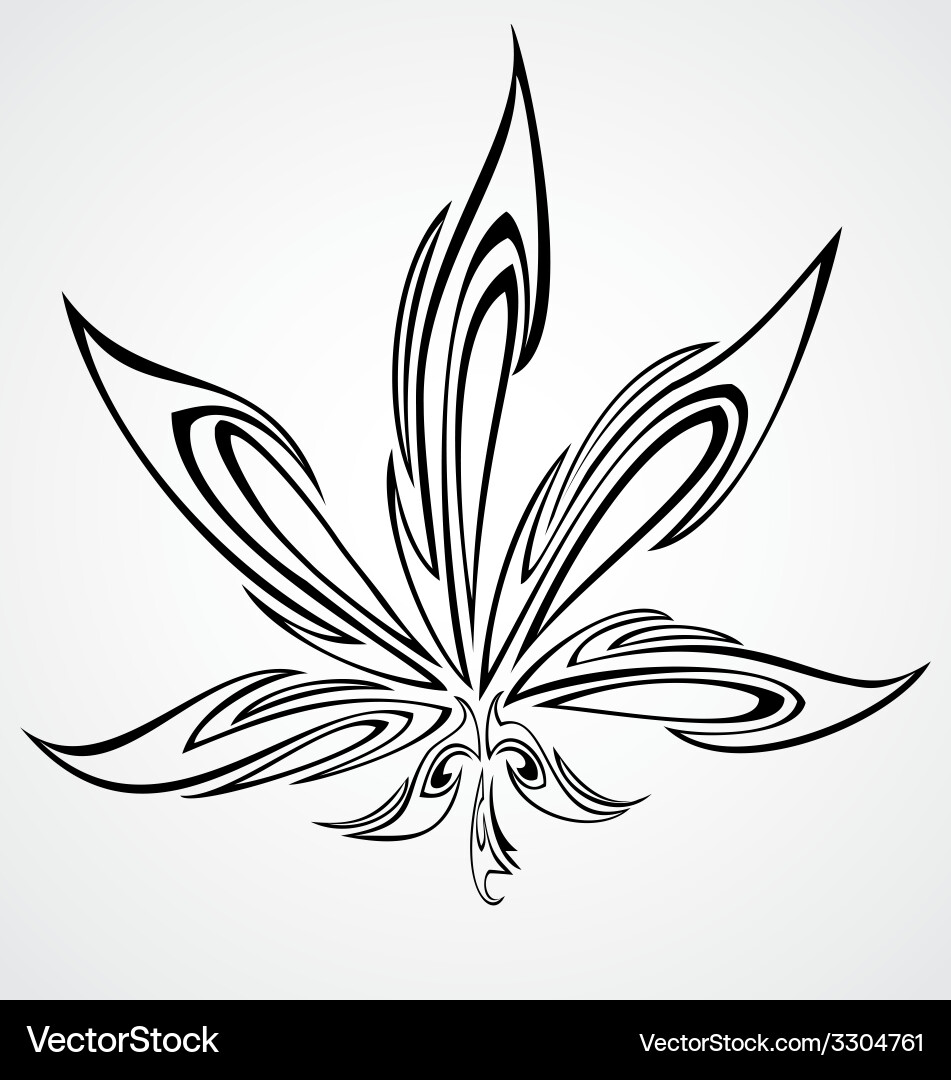 Marijuana Leaf Tattoo Royalty Free Vector Image