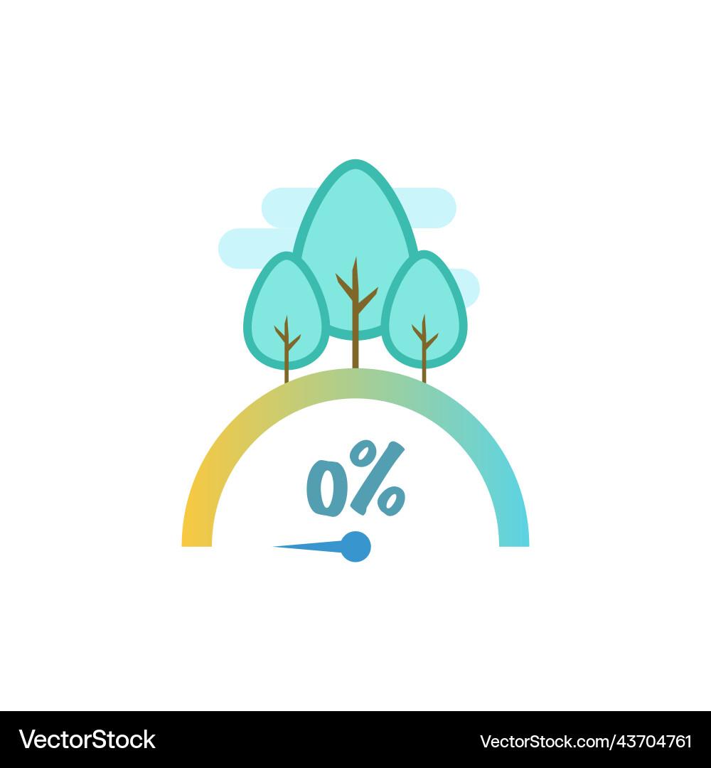 Net zero carbon emissions icon isolated on white Vector Image