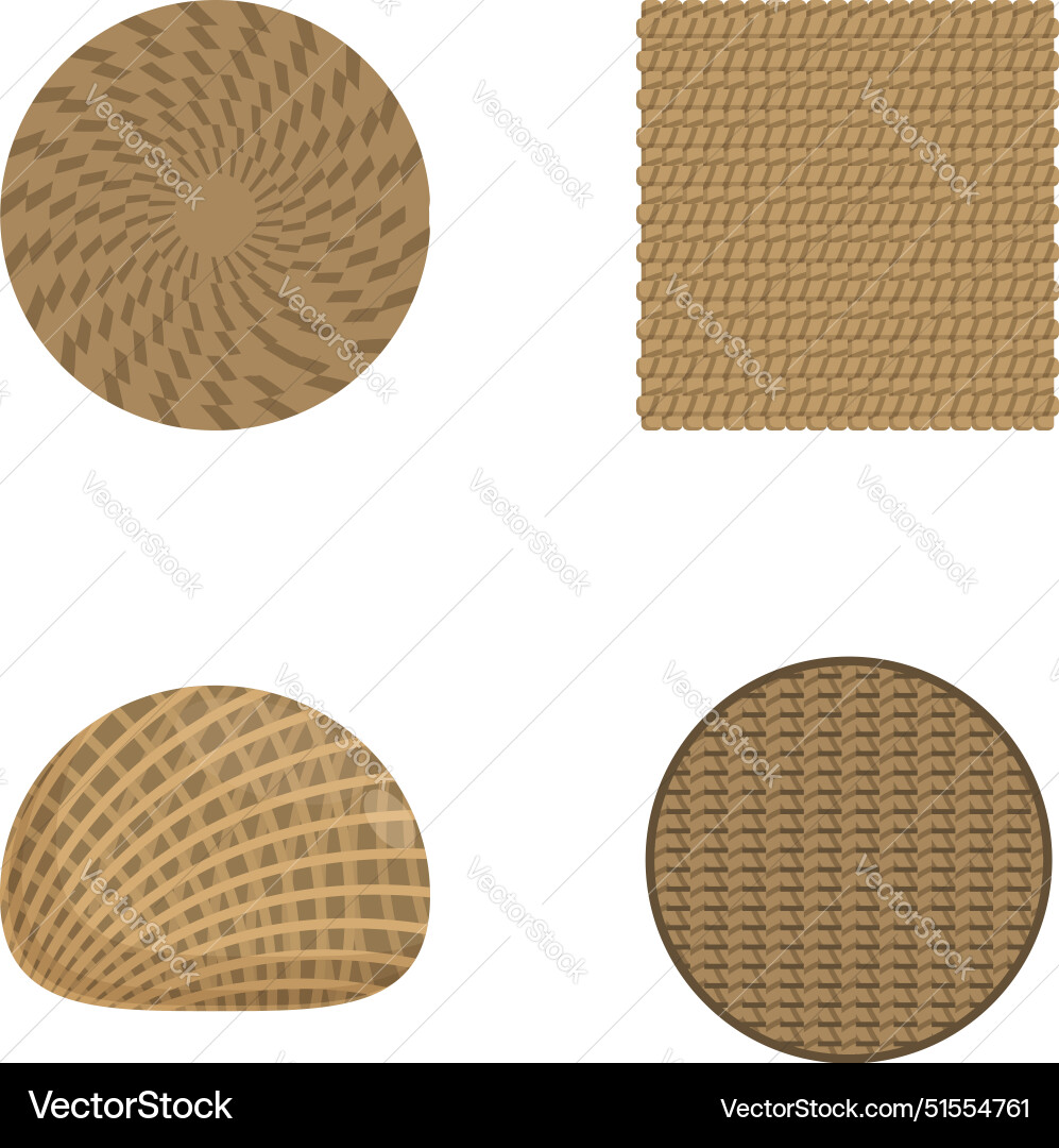 Variety of woven textures set Royalty Free Vector Image