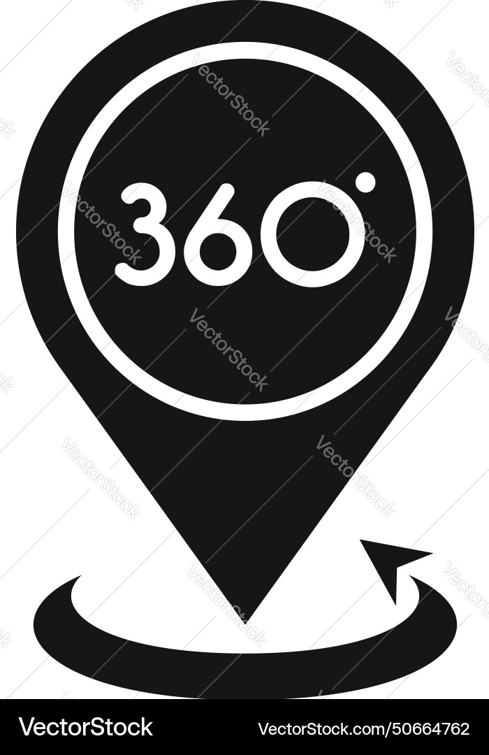 360 degree location icon simple control Royalty Free Vector
