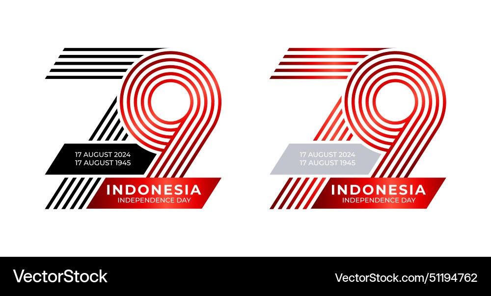 79th indonesian independence day with modern line Vector Image