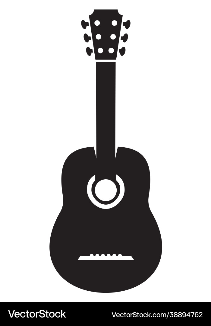 Acoustic guitar silhouette Royalty Free Vector Image