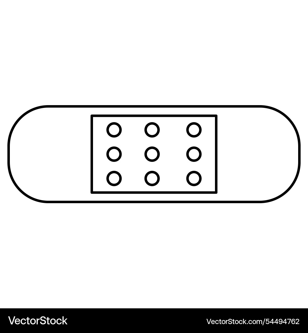 Bandage line art band aid Royalty Free Vector Image
