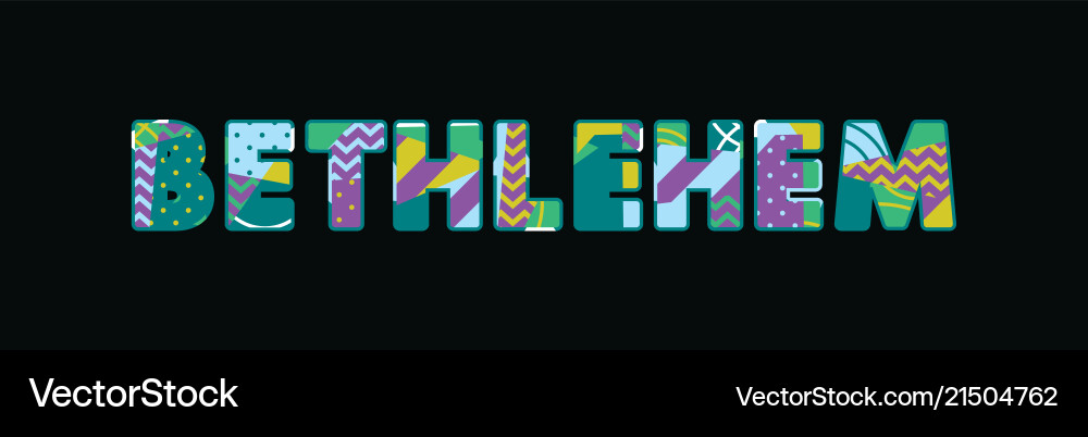 Bethlehem Word Art - Christmas Theme Royalty Free Vector