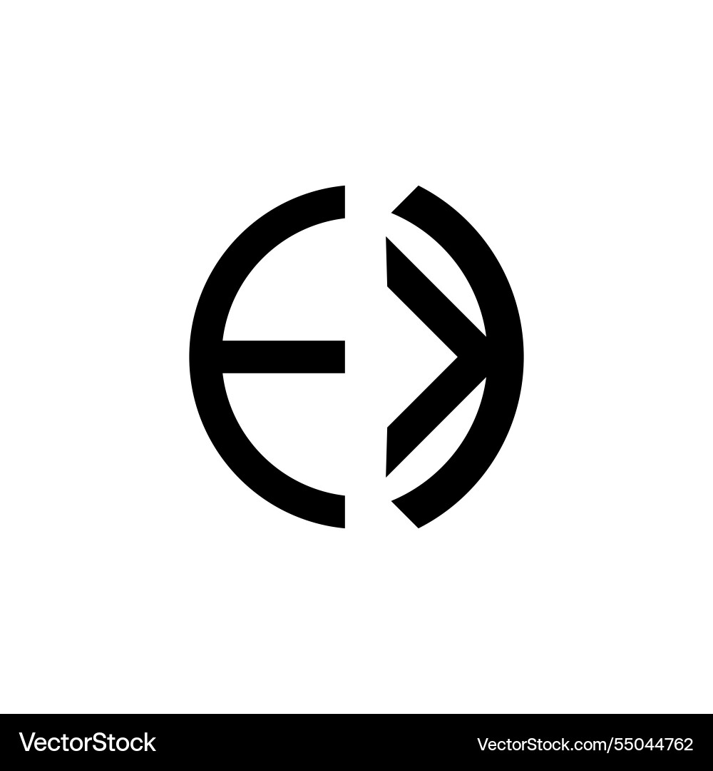 Creative-rounded-initial-ek-letters-logo Vector Image