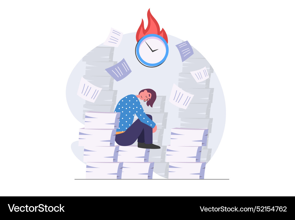 Deadline concept in modern flat design for web Vector Image