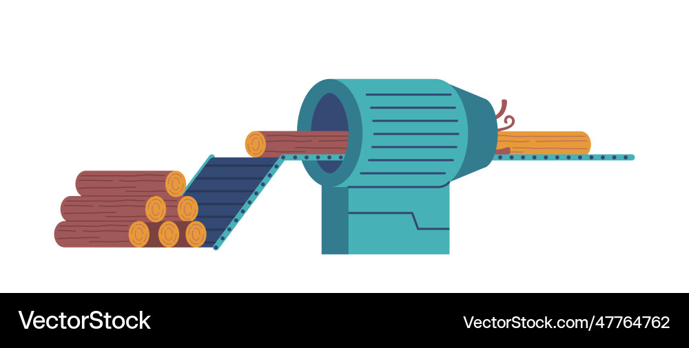 Efficient log pulp peeling machine for industrial Vector Image