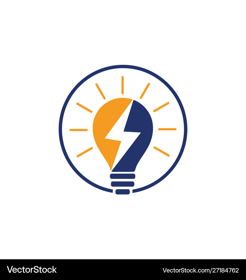 Electricity logo electric bulb and icon Royalty Free Vector
