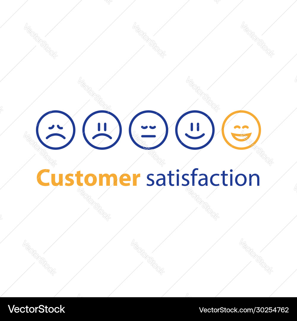 Emoticon in a row rating concept Royalty Free Vector Image