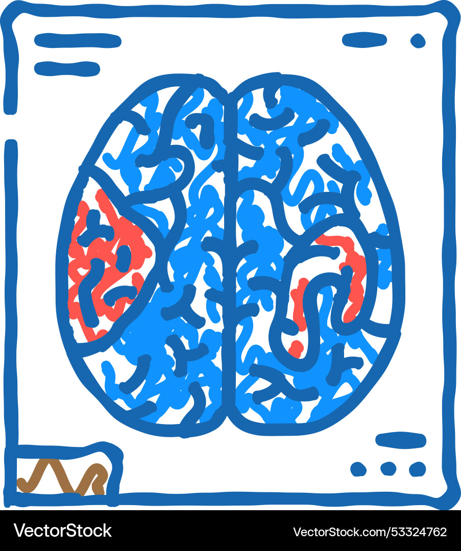 Functional mri neuroscience neurology icon doodle Vector Image