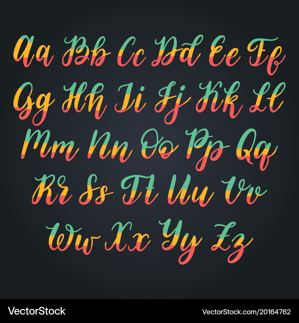 Hand lettering alphabet calligraphy font Vector Image