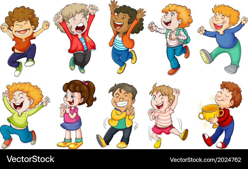 Happy kids Royalty Free Vector Image - VectorStock