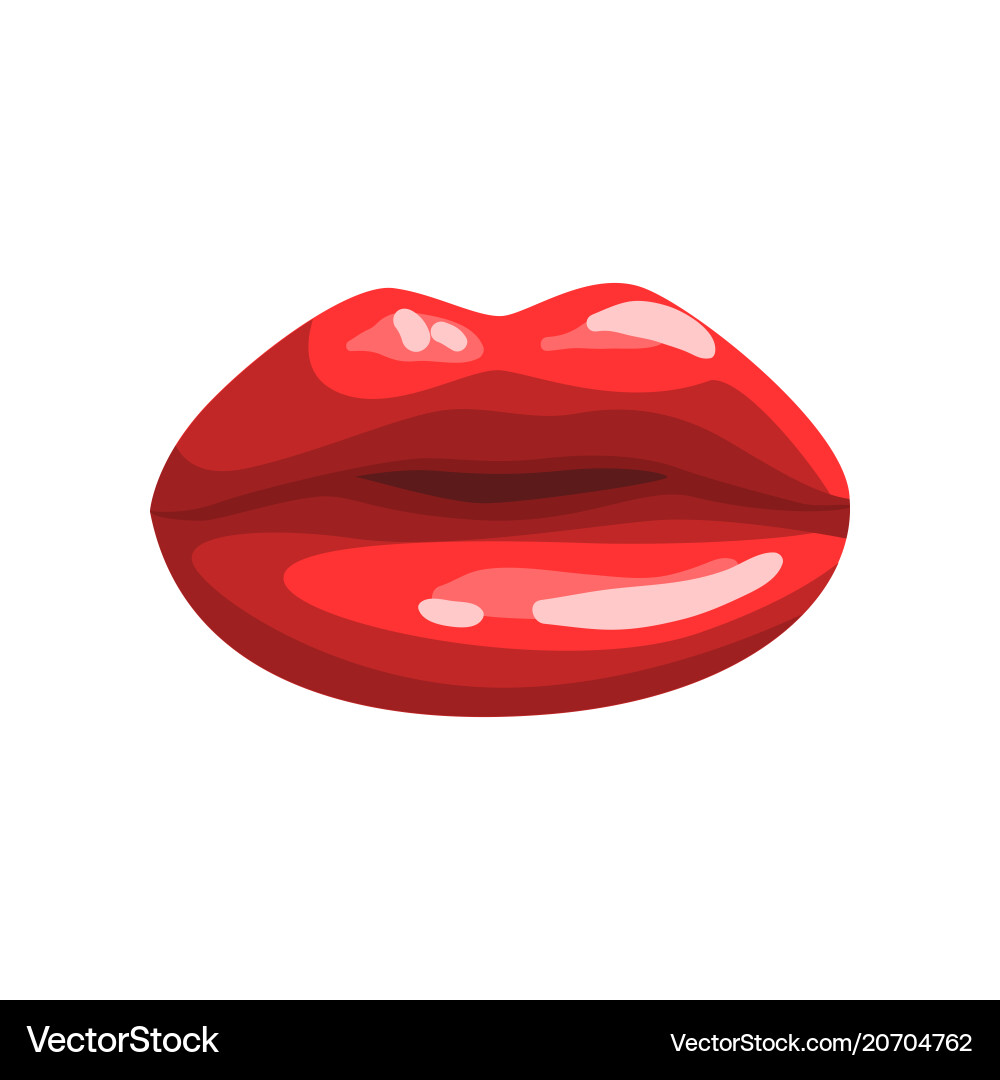 Red female glossy lips Royalty Free Vector Image